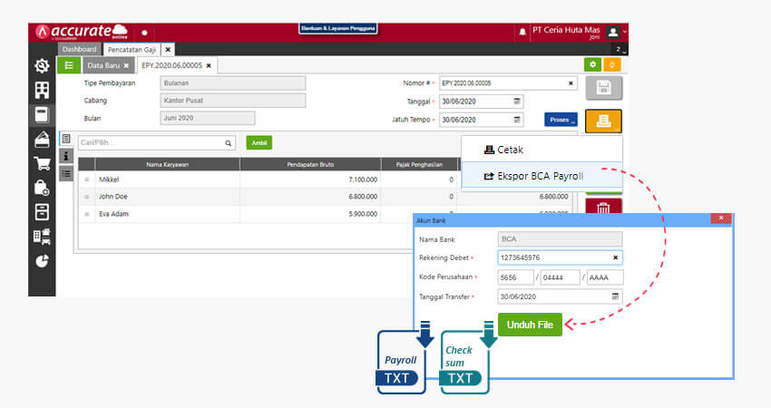 Cara Menggunakan BCA Payroll Add-on Di Accurate Online - Program Akutansi